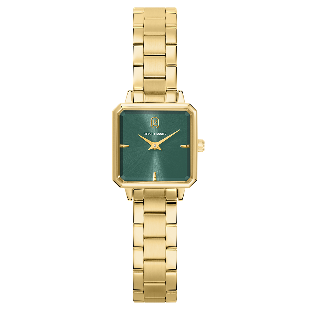 Ladies Watch LEONOR Green Dial Gold Stainless Steel 12 MM Strap 073J572 ...